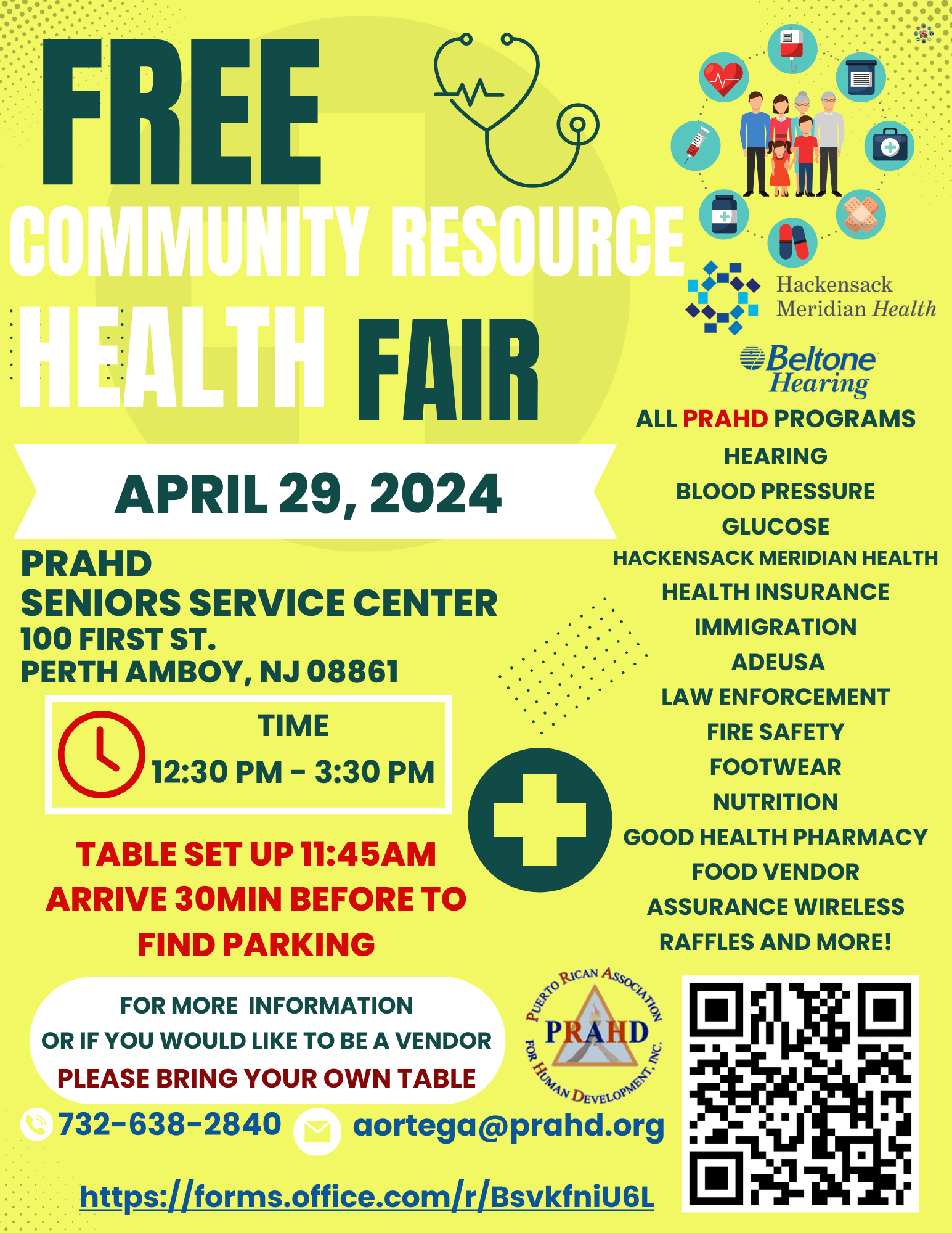 SSC's April 2024 Free Community Resource Health Fair - PRAHD